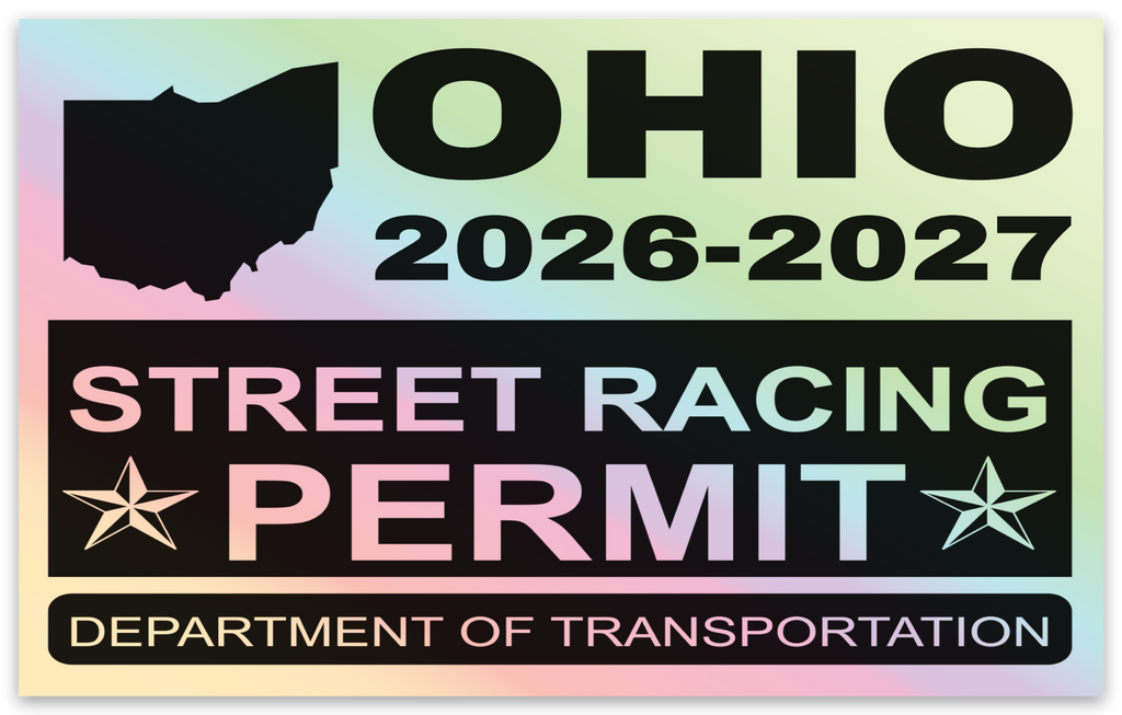 !!New!! 2026-2027 Ohio “Street Racing Permit” Decal •ATTENTION NOT LEG ...